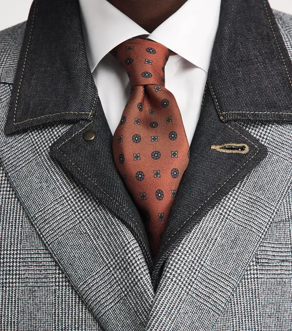 Corneliani Silk Patterned Tie - Orange