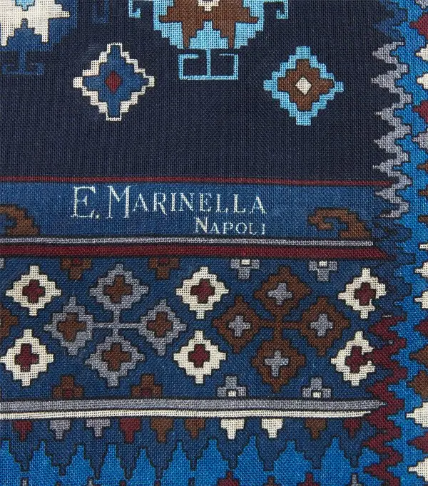 E. MARINELLA Wool-silk Geometric Print Scarf