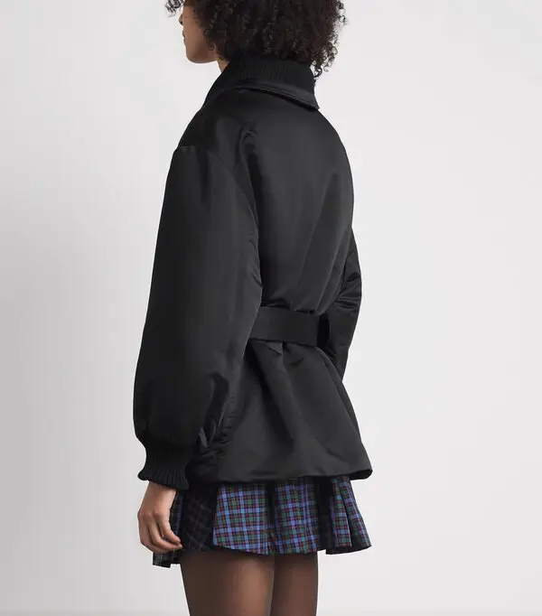 Claudie Pierlot Satin Belted Puffer Jacket