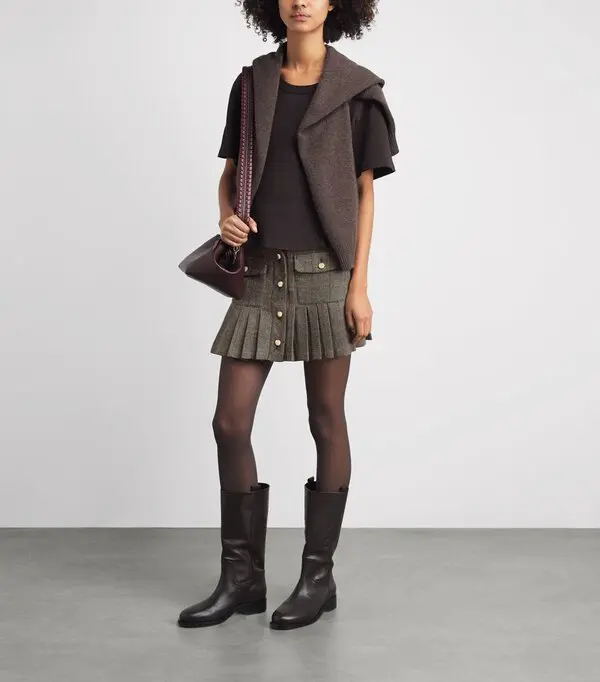 Maje Wool-blend Mini Skirt