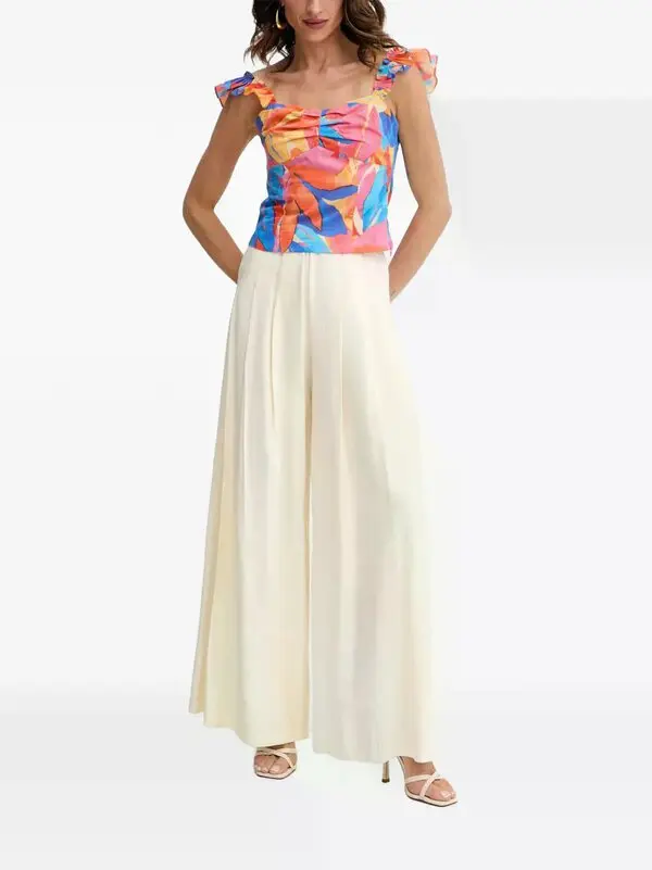 MORGAN Ruffled Printed Blouse