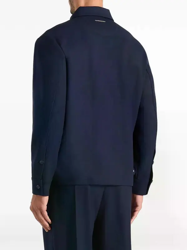 Manière De Voir Valentin Classic Tailored Long-sleeve Shirt Navy - Blue