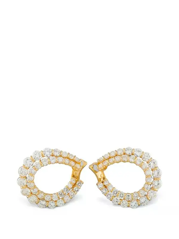 Boucheron Diamond Hoop Earrings - Gold