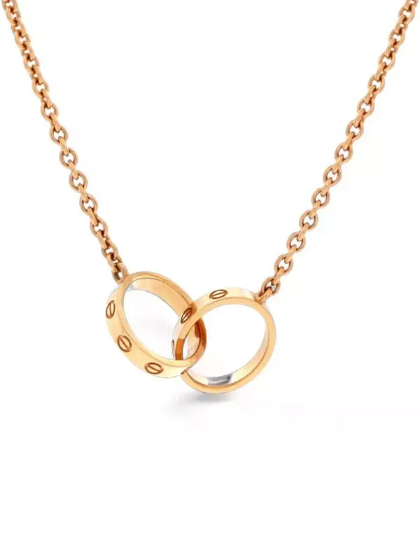 Cartier Love Interlocking 18k Rose Gold Necklace