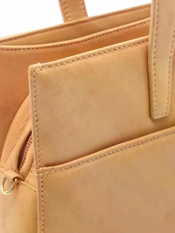 Loewe 2000s Anagram Leather Tote Bag - Neutrals