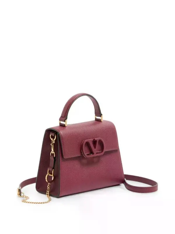 Valentino Garavani Vsling Small Handbag In Grainy Calfskin - Red