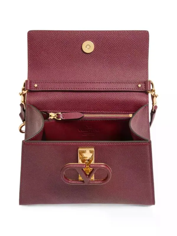 Valentino Garavani Vsling Small Handbag In Grainy Calfskin - Red