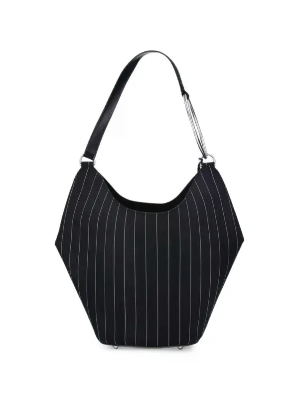 DONDUP Pinstripe-pattern Ring-detail Shoulder Bag