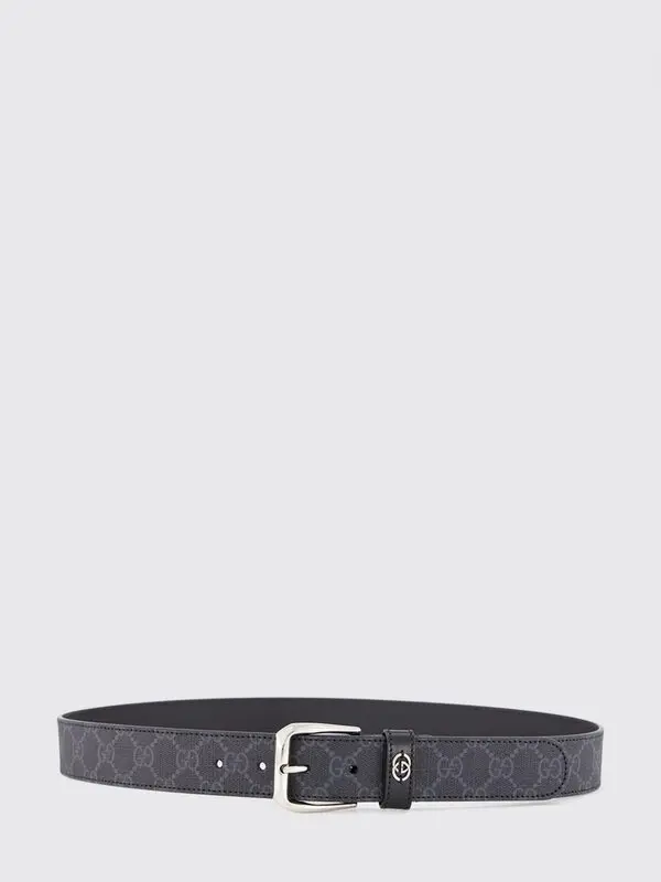 Gucci Gg Supreme Canvas Belt With Monogram Buckle