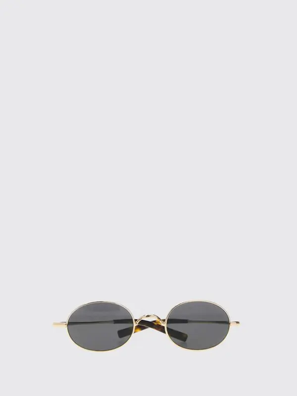 Saint Laurent Oval Metal Sunglasses With Dark Lenses And Engraved Logo
