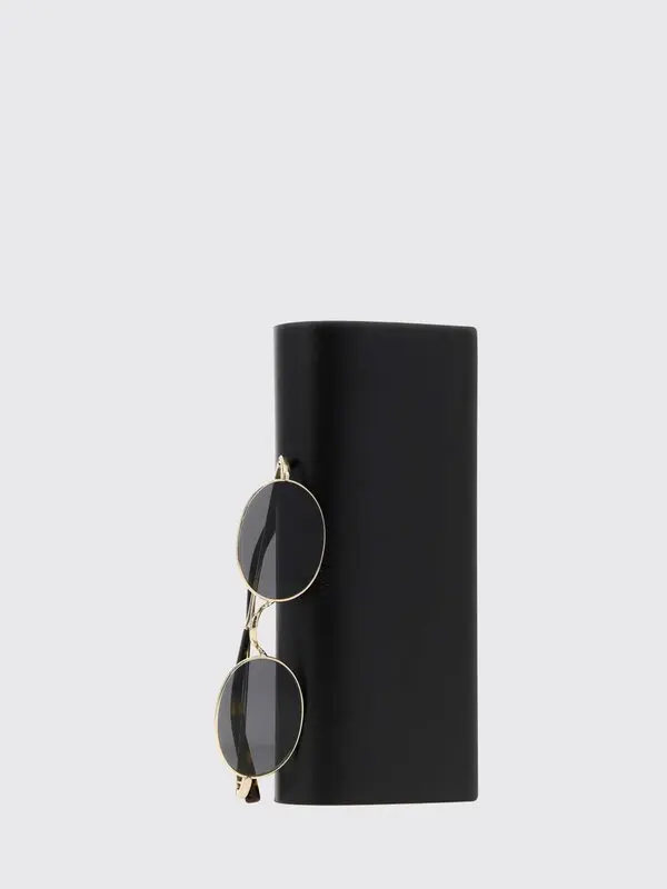 Saint Laurent Oval Metal Sunglasses With Dark Lenses And Engraved Logo