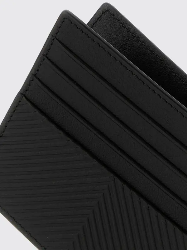Loewe Leather Card Holder In Calfskin With A Chevron Pattern And Logo