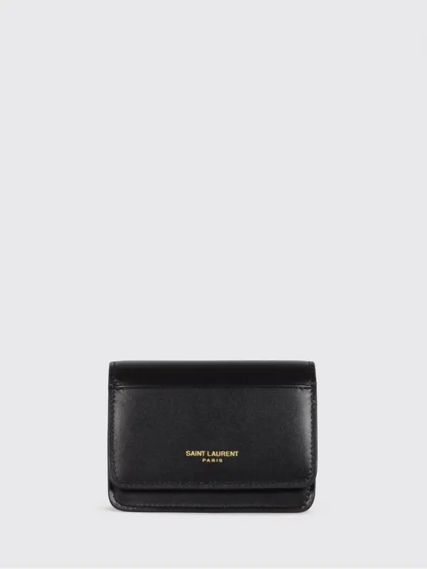 Saint Laurent Leather Card Holder - Black