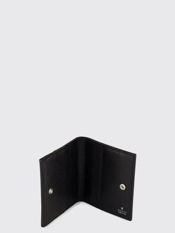 Gucci Gg Supreme Fabric Bifold Wallet With Web Detail And Leather Interior