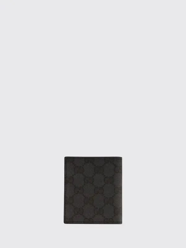 Gucci Gg Supreme Fabric Bifold Wallet With Web Detail And Leather Interior