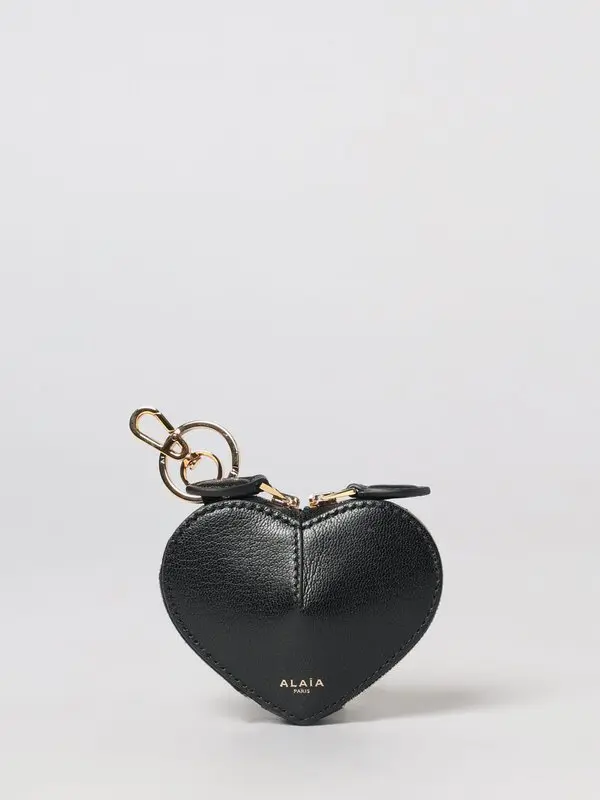 Alaïa Alaia Le Cå“ur Heart-shaped Calfskin Wallet With Zip - Black