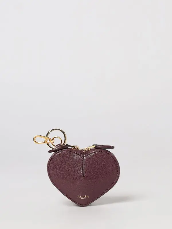 Alaïa Alaia Le Cå“ur Heart-shaped Calfskin Wallet With Zip - Red