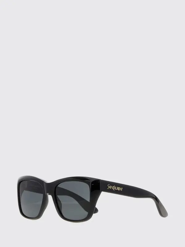Saint Laurent Square Acetate Sunglasses With Laminated Logo - Black