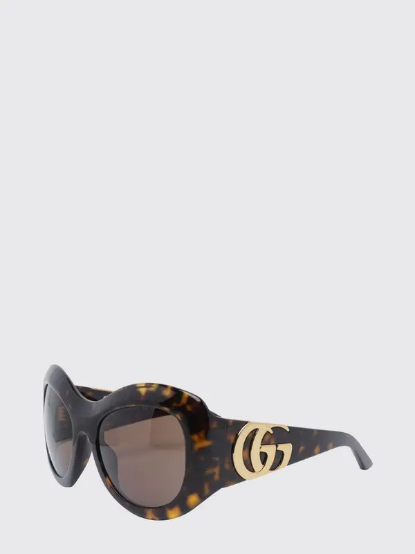 Gucci Cat-eye Sunglasses In Tortoiseshell Acetate With Gg Monogram Logo - Brown