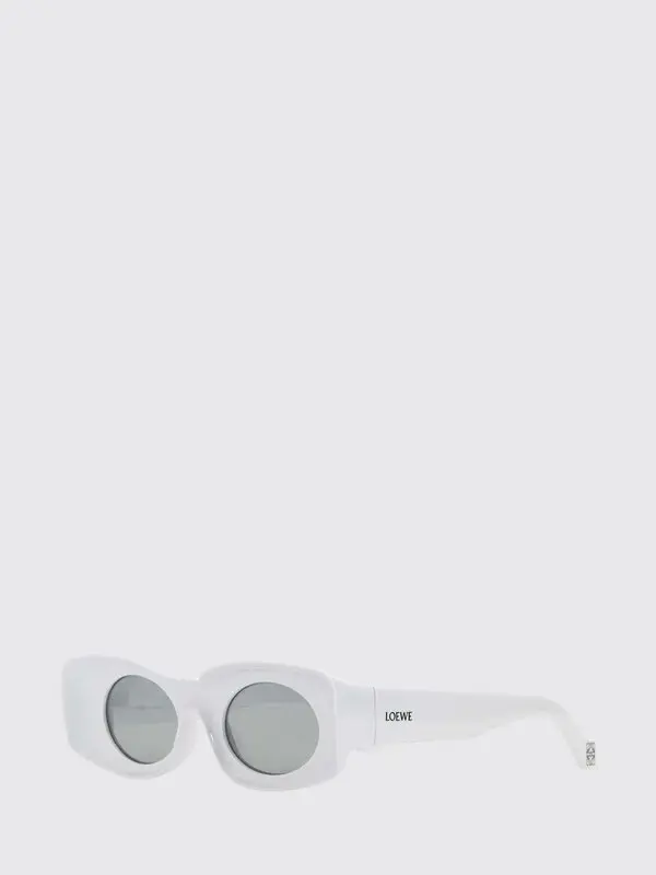 Loewe Rectangular Sunglasses In Transparent Acetate - White