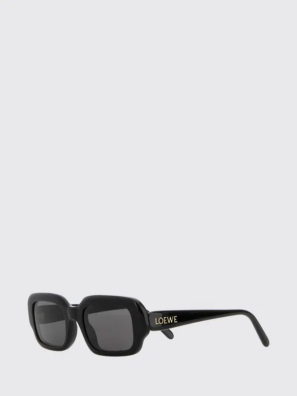 Loewe Slim Rectangular Cat-eye Sunglasses In Acetate - Black