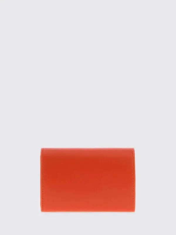 Loewe Pebble Tri-fold Wallet In Calf Leather With Metal Logo - Orange