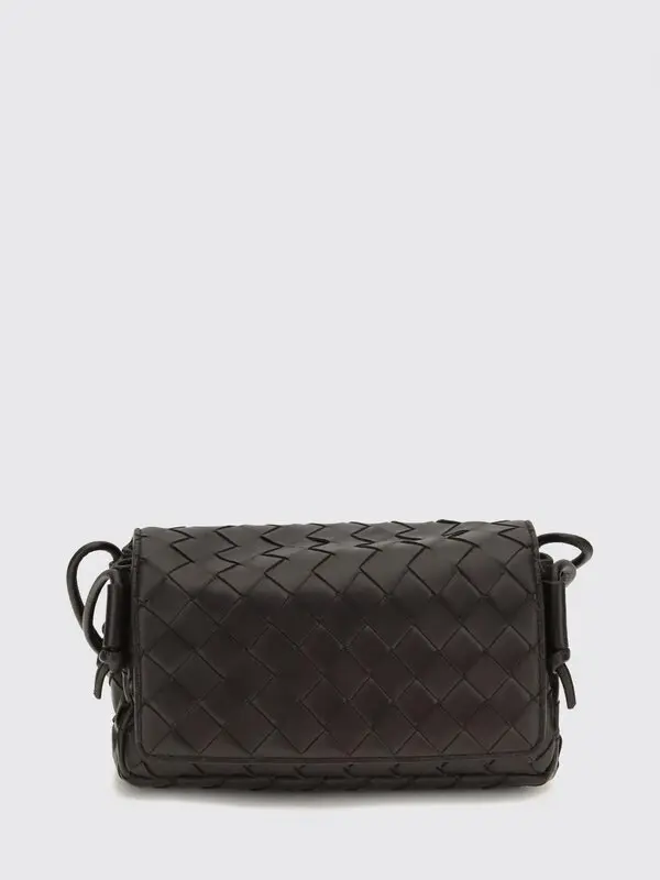 Bottega Veneta Notturno Woven Leather Shoulder Bag With Knotted Strap - Brown