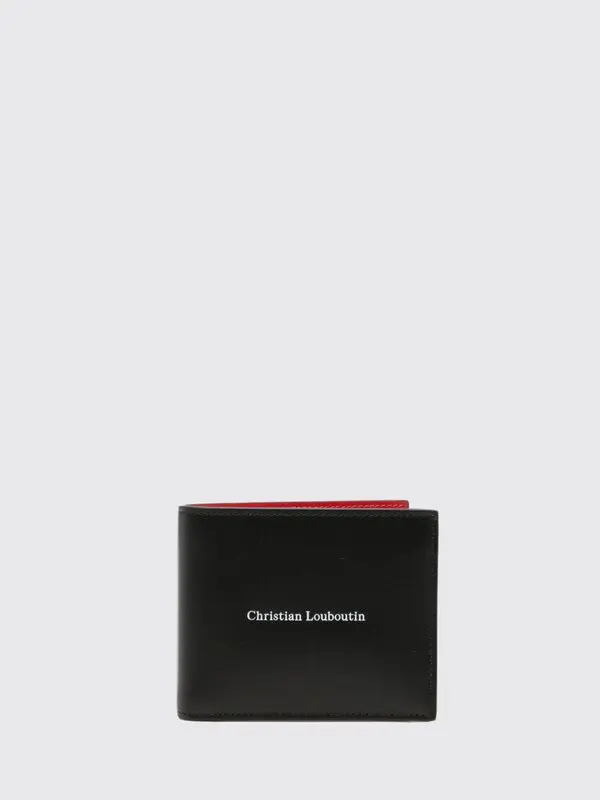CHRISTIAN LOUBOUTIN Contrast Logo Calf Leather Bifold Wallet