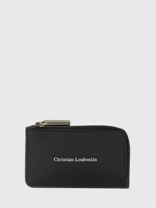 CHRISTIAN LOUBOUTIN Calf Leather Card Holder With Zip And Logo