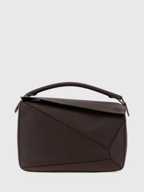 Loewe Large Puzzle Bag In Grained Calfskin Leather - Brown
