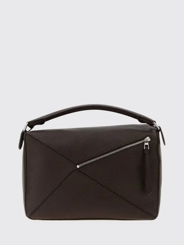 Loewe Large Puzzle Bag In Grained Calfskin Leather - Brown