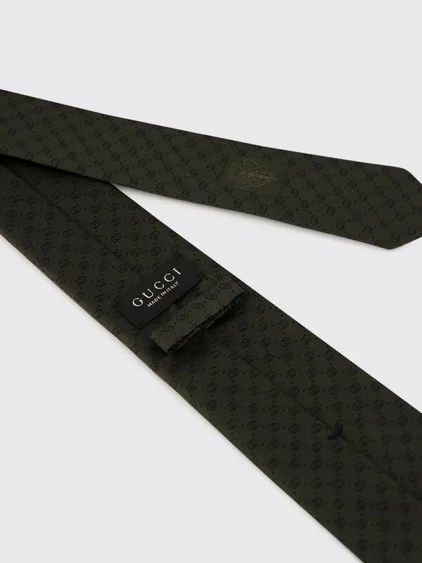 Gucci Tie In Pure Organic Silk With All-over Gg Monogram Pattern - Green