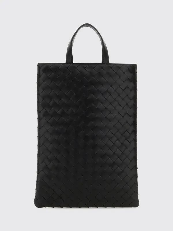 Bottega Veneta Intrecciato Woven Calfskin Leather Laptop Bag - Black