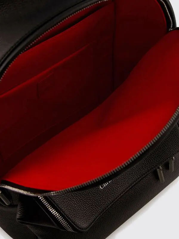 CHRISTIAN LOUBOUTIN Grained Leather Backpack With Top Handle And Adjustable Straps