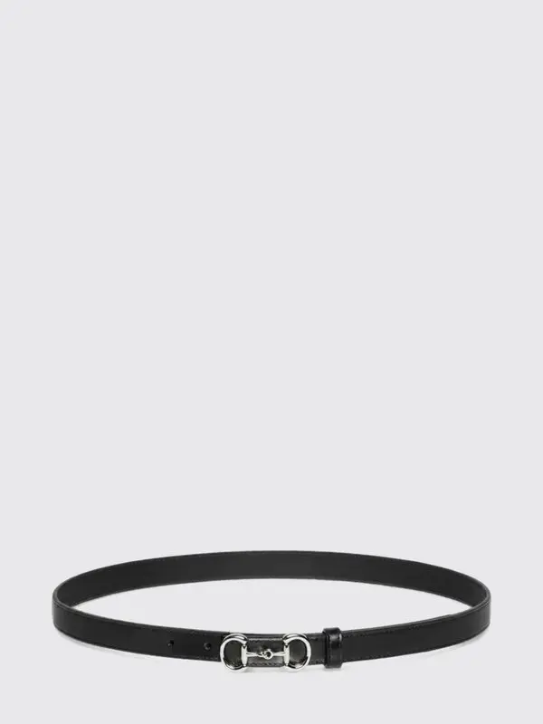 Gucci Smooth Calfskin Leather Belt With Horsebit Detail And Interlocking Closure - Black