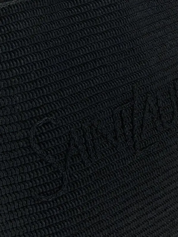 Saint Laurent Raffia Tote Bag With Tone-on-tone Embroidered Logo