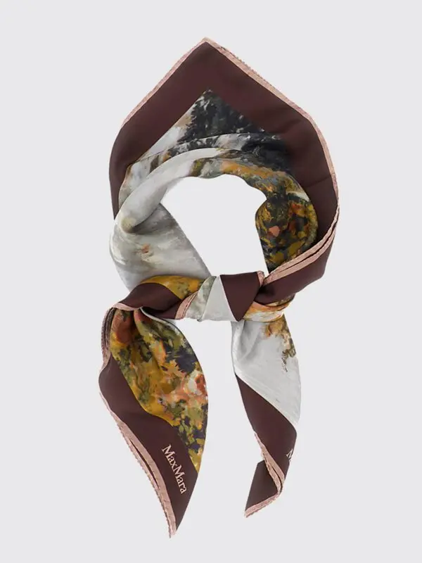 Max Mara Square Pure Silk Scarf With Graphic Print - Multicolor