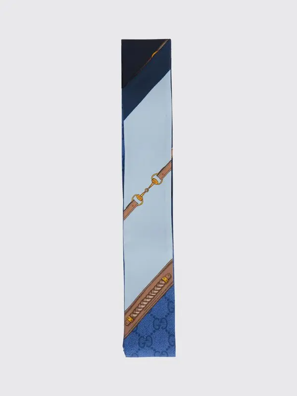 Gucci Gg Monogram Print Silk Bandeau - Blue