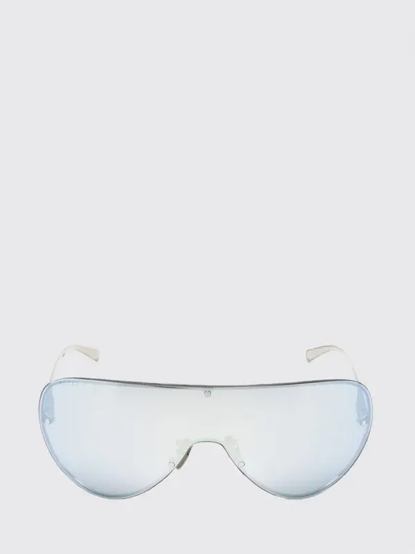 Gucci Aviator-style Shield Sunglasses In Metal With Engraved Logo