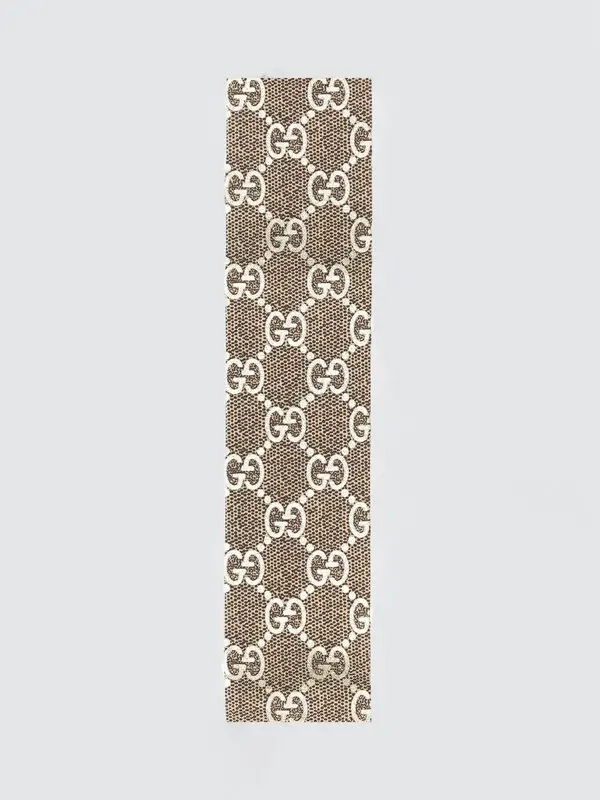 Gucci Rectangular Bandeau Scarf In Silk With All-over Gg Monogram Print