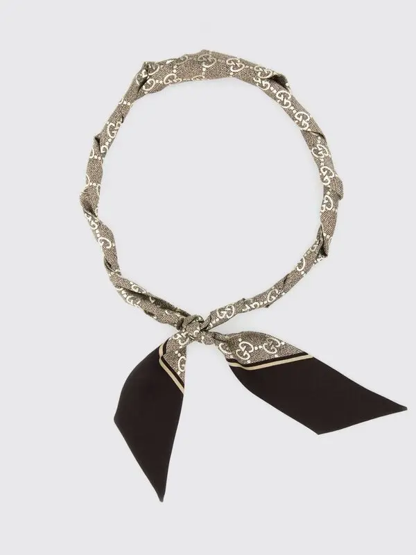 Gucci Rectangular Bandeau Scarf In Silk With All-over Gg Monogram Print