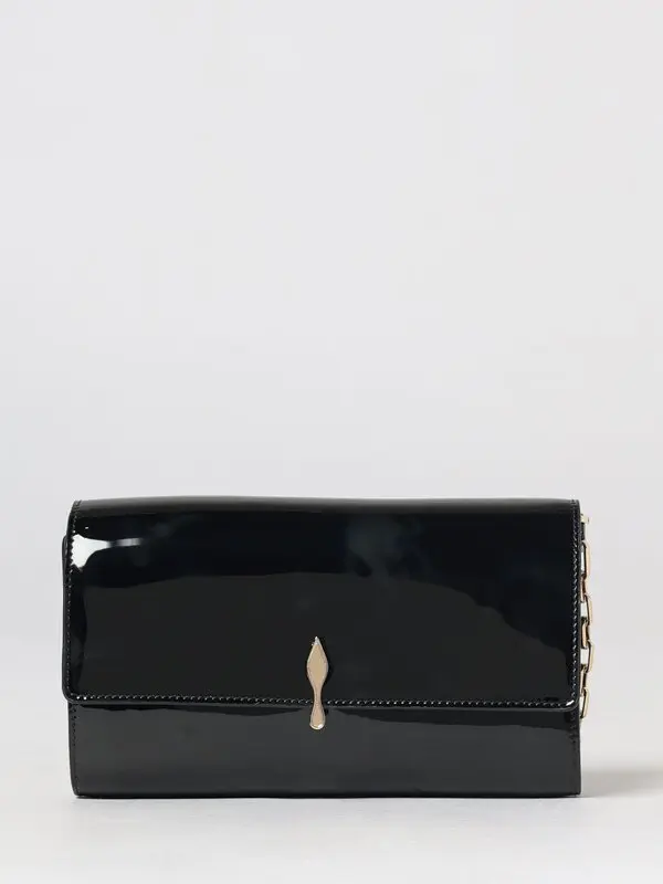 CHRISTIAN LOUBOUTIN Bettina Patent Leather Wallet On Chain Mini Bag - Black