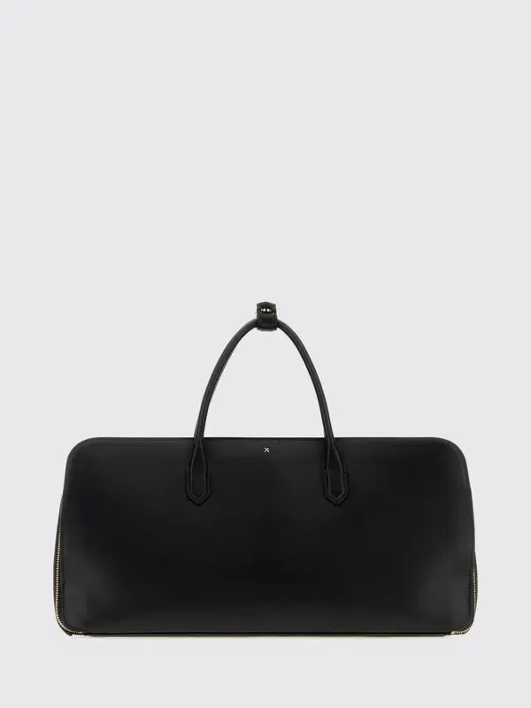 Alaïa Alaia Delta Medium Calfskin Leather Handbag With Logo Charm