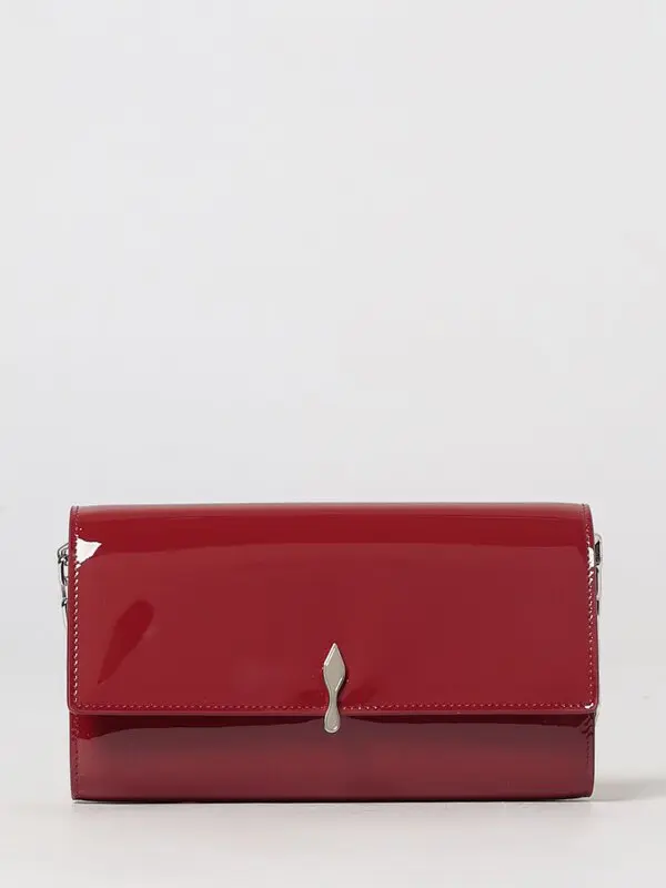 CHRISTIAN LOUBOUTIN Bettina Patent Leather Wallet On Chain Mini Bag - Red