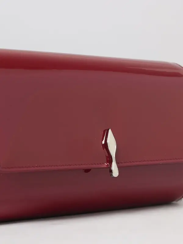 CHRISTIAN LOUBOUTIN Bettina Patent Leather Wallet On Chain Mini Bag - Red