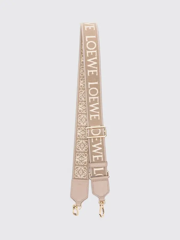Loewe Adjustable Canvas And Leather Shoulder Strap With Jacquard Logo - Cream