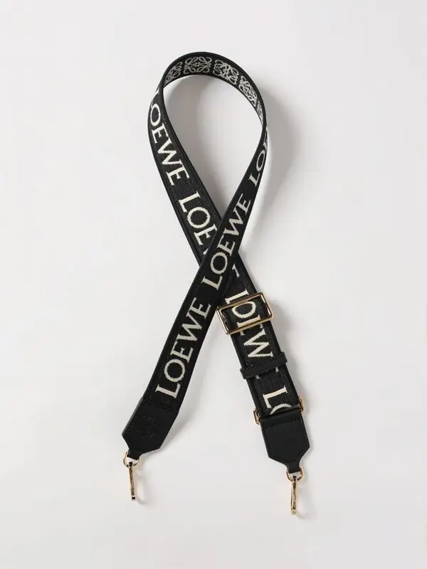 Loewe Adjustable Canvas And Leather Shoulder Strap With Jacquard Logo