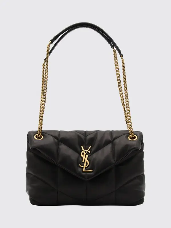 Saint Laurent Puffer Small Quilted Chevron Nappa Bag - Black