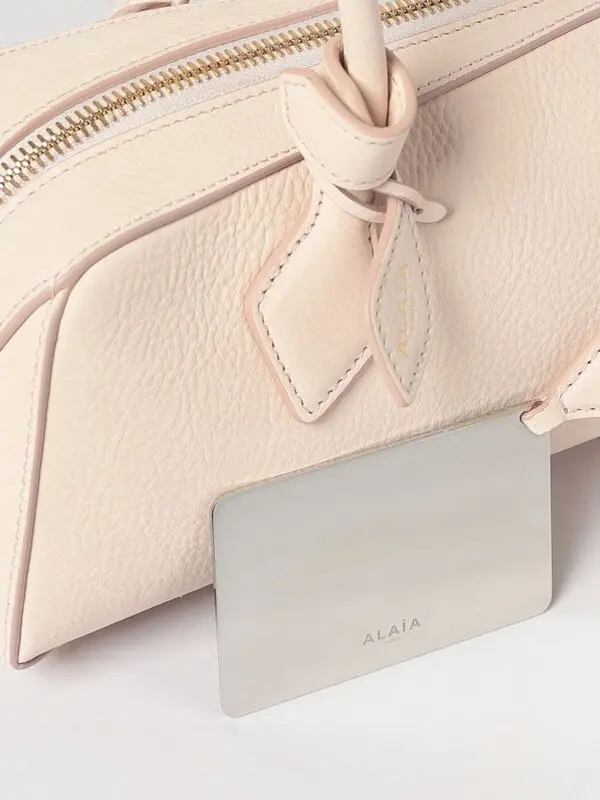 Alaïa Alaia Medium Le Teckel Calfskin Leather And Nubuck Shoulder Bag - Pink