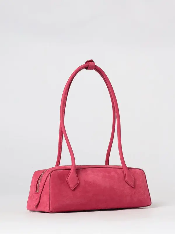 Alaïa Alaia Medium Le Teckel Calfskin Leather And Nubuck Shoulder Bag - Red
